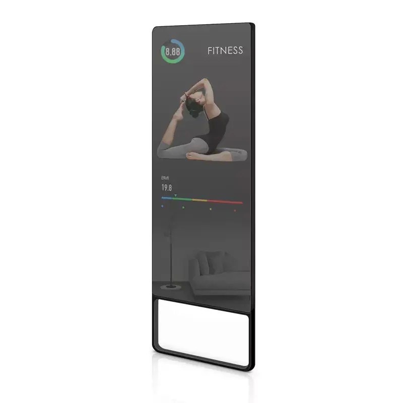 Floor Standing Smart Fitness Mirror , Full Body Workout Mirror 500 Nits ...