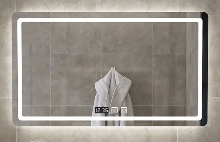 Custom 28 Inch Bathroom Touch Screen Mirror Rectangular Shape