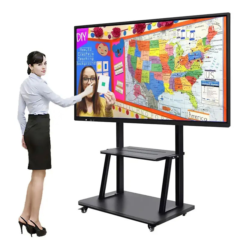 55 Inch Multi Touch Interactive Whiteboard , Intelligent Interactive Flat Panel Display